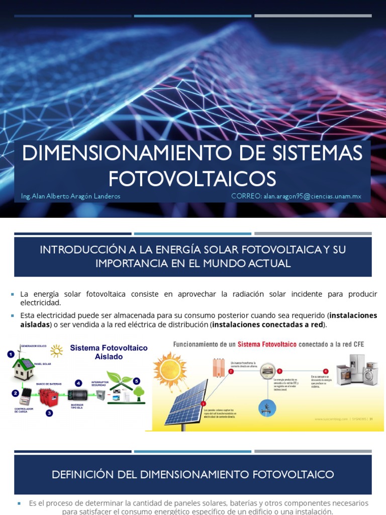 Dimensionamiento de Sistemas Fotovoltaicos | PDF | Energía solar | Panel solar