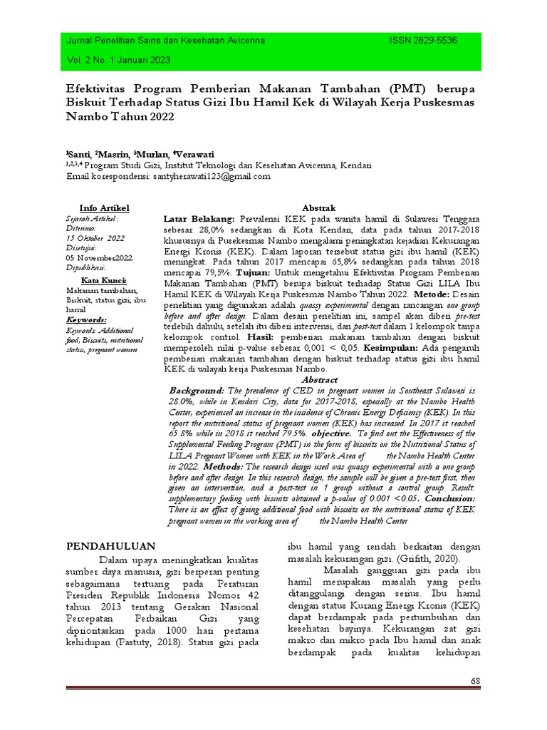Efektivitas Biskuit untuk Ibu Hamil KEK | PDF