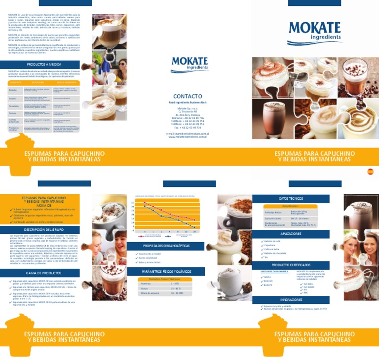Mokate Ingredients - Espumas para capuchino y bebidas instantaneas ...