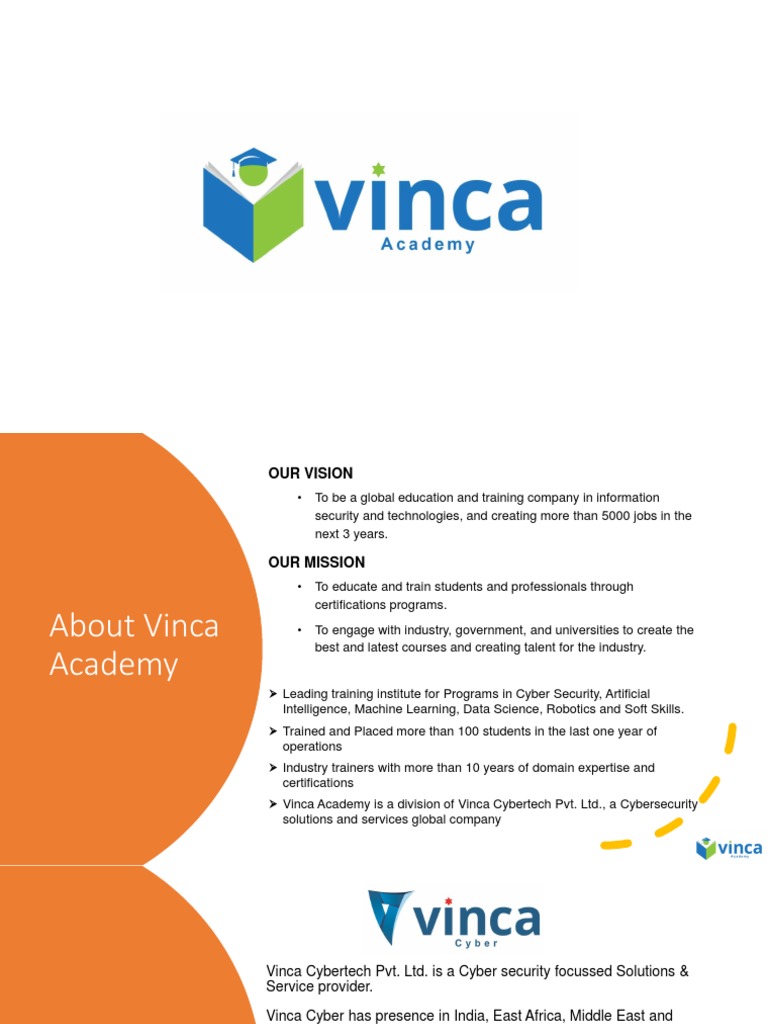 Vinca Academy - Profile - Cybersecurity Courses | PDF | Computer ...