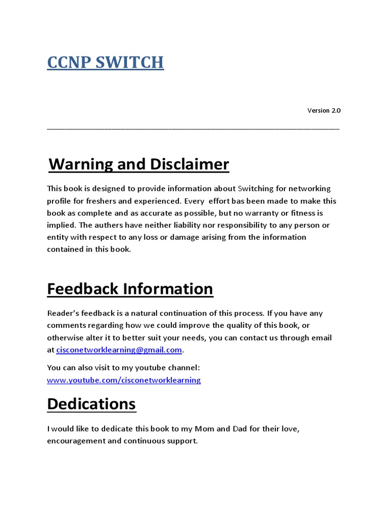 Ccnp Pdf Network Switch Communications Protocols