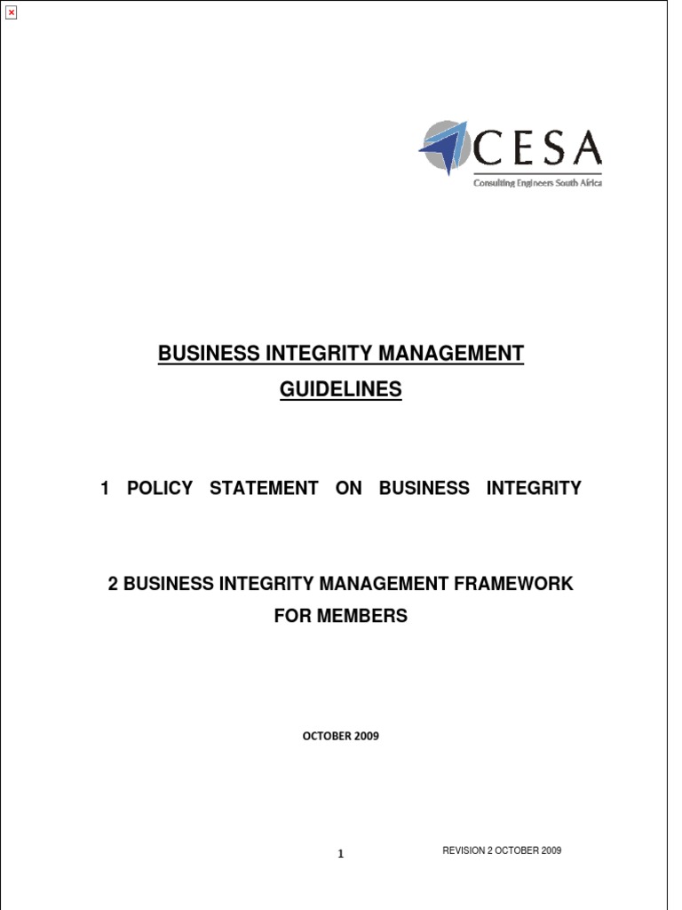 CESA Business Integrity Management Guideline | PDF | Whistleblower | Bribery