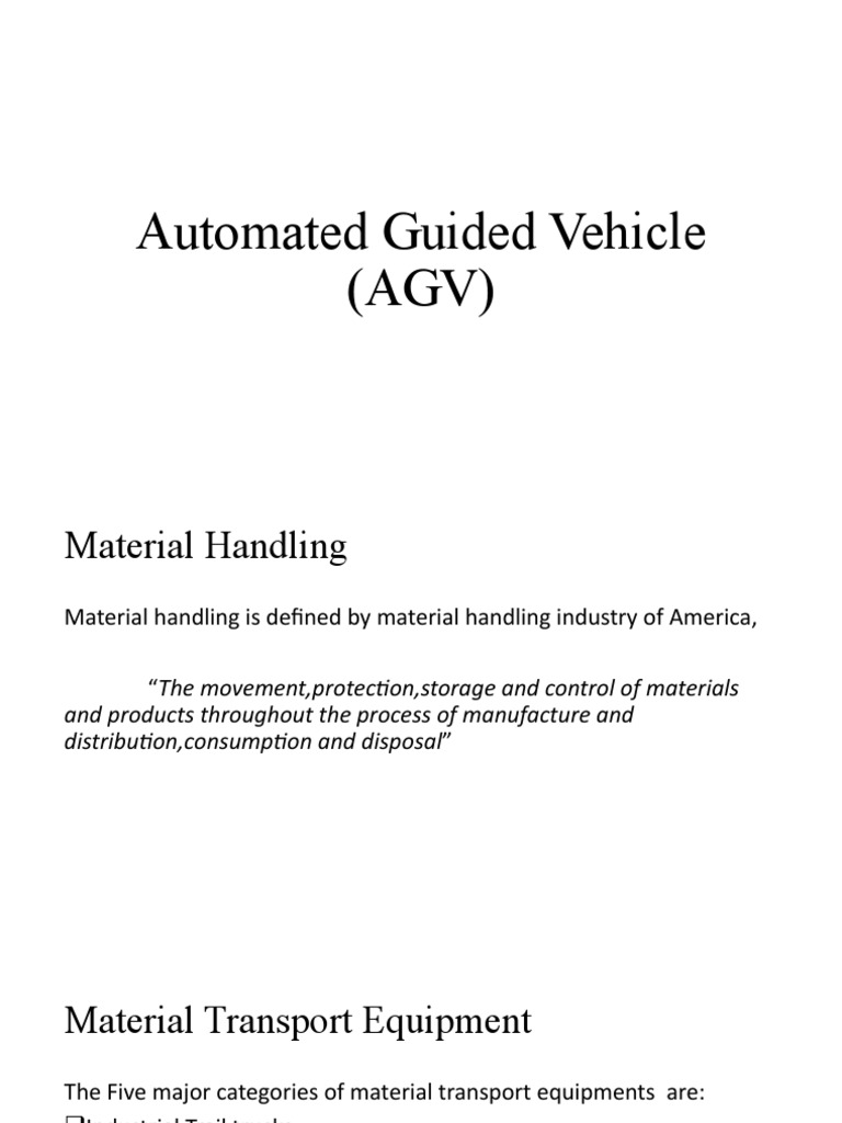 Automated Guided Vehicle | PDF | Manufactured Goods | Transport