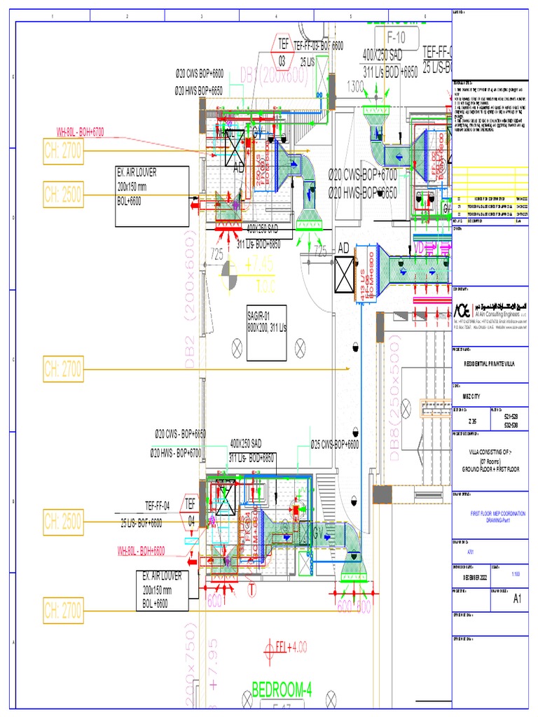 First Floor MEP Coordination Drawing | PDF