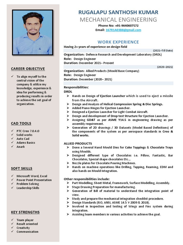 Resume Santhosh Kumar Rugalapu | PDF | Engineering