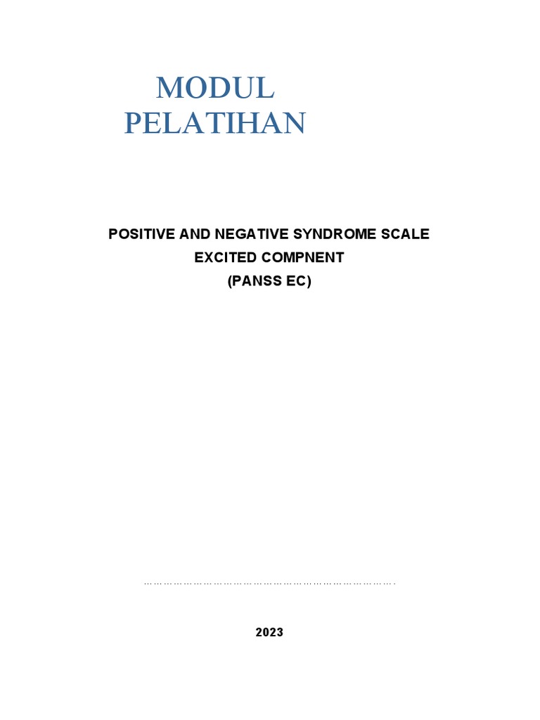 Penilaian PANSS EC untuk Gangguan Jiwa | PDF | Pengembangan Diri