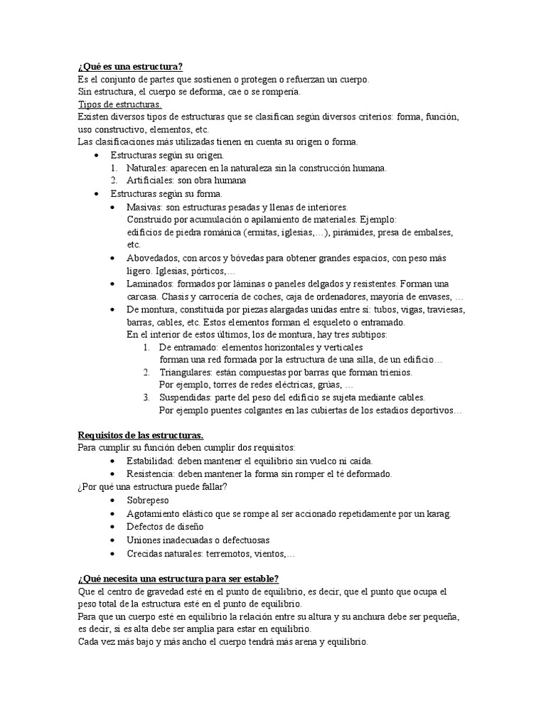 Tipos y funciones de estructuras | PDF | Viga (Estructura) | Puente