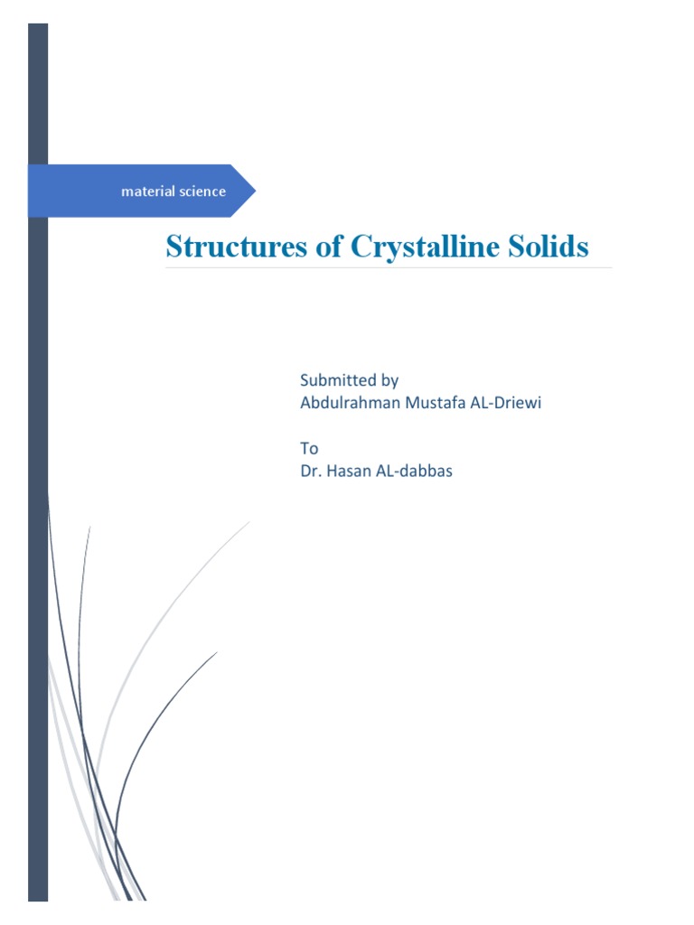 Structures of Crystalline Solids | Download Free PDF | Crystal | Crystal Structure
