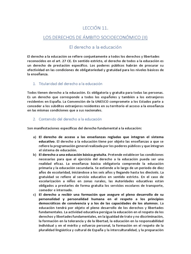 Lección 11 Consti | PDF | Enseñando | Derecho Constitucional