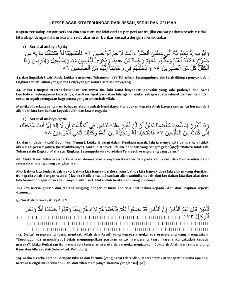 4 Resep Agar Kitaterhindar Dari Resah | PDF