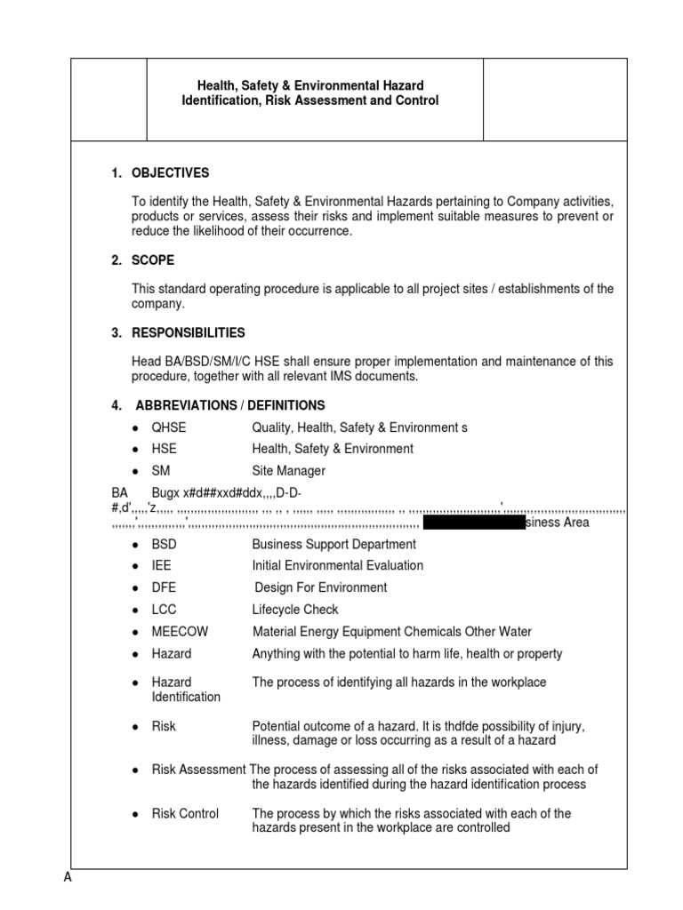 HSE Environmental Hazard Control Procedure 1674601317 | PDF | Risk ...