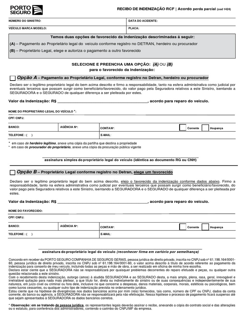1424 Acordo-Rcf PP | PDF | Indenização | Seguro