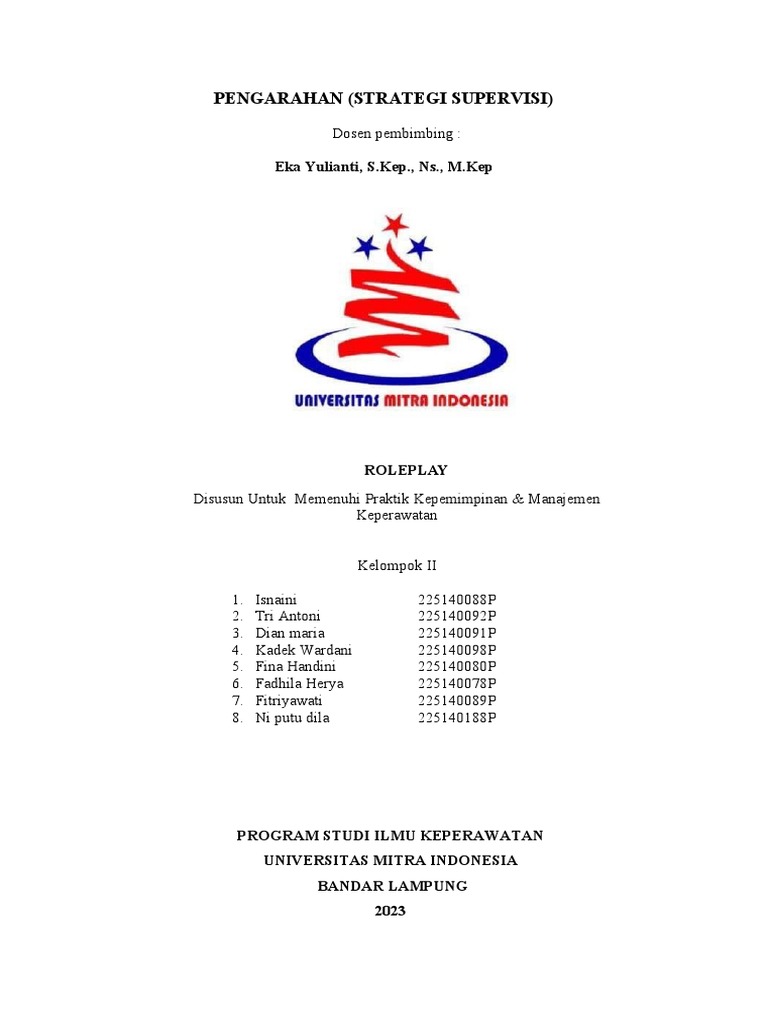 ROLE PLAY PENGARAHAN Supervisi | PDF