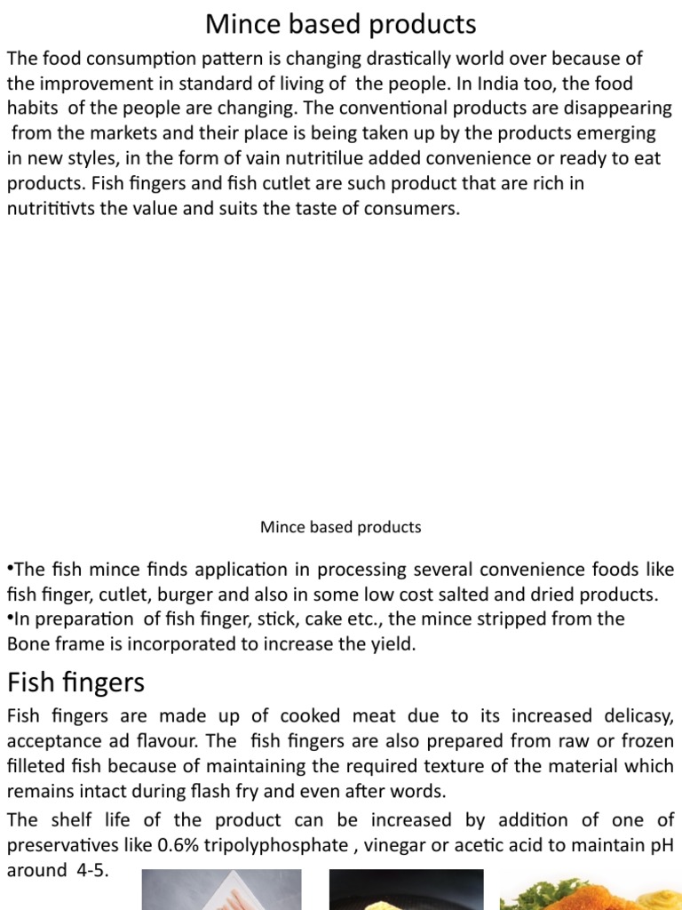 Mince Based Products | PDF | Meat | Convenience Food