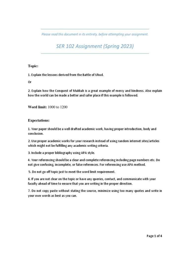 SER 102 Assignment (Spring 2023) | PDF | Plagiarism