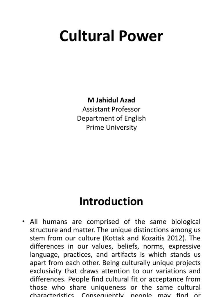 Cultural Power | PDF | Prejudices | Social Capital