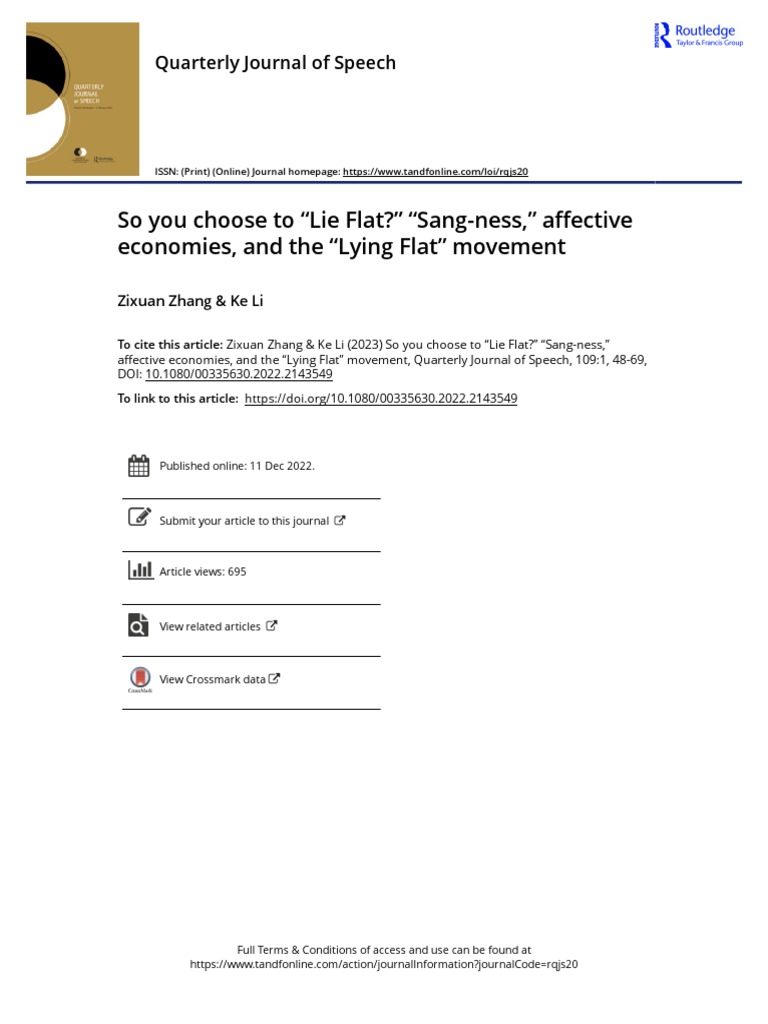 So You Choose To Lie Flat Sang Ness Affective Economies and The Lying ...