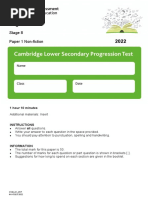 Progression Test Stage 8 English 1st 2025 P2 | PDF | Punctuation ...