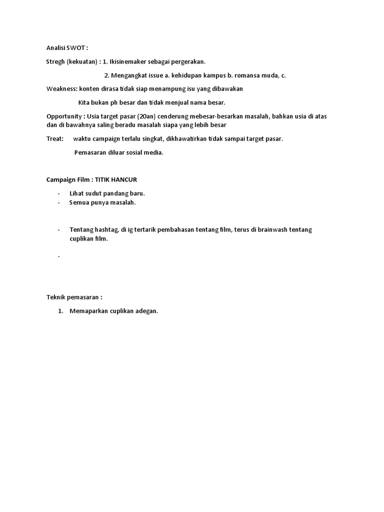 Analisi Swot Pdf