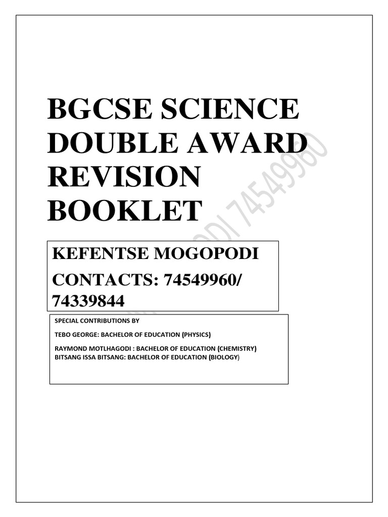 Bgcse Double Kit With Answers-1-1 | PDF | Acid | Ammonia