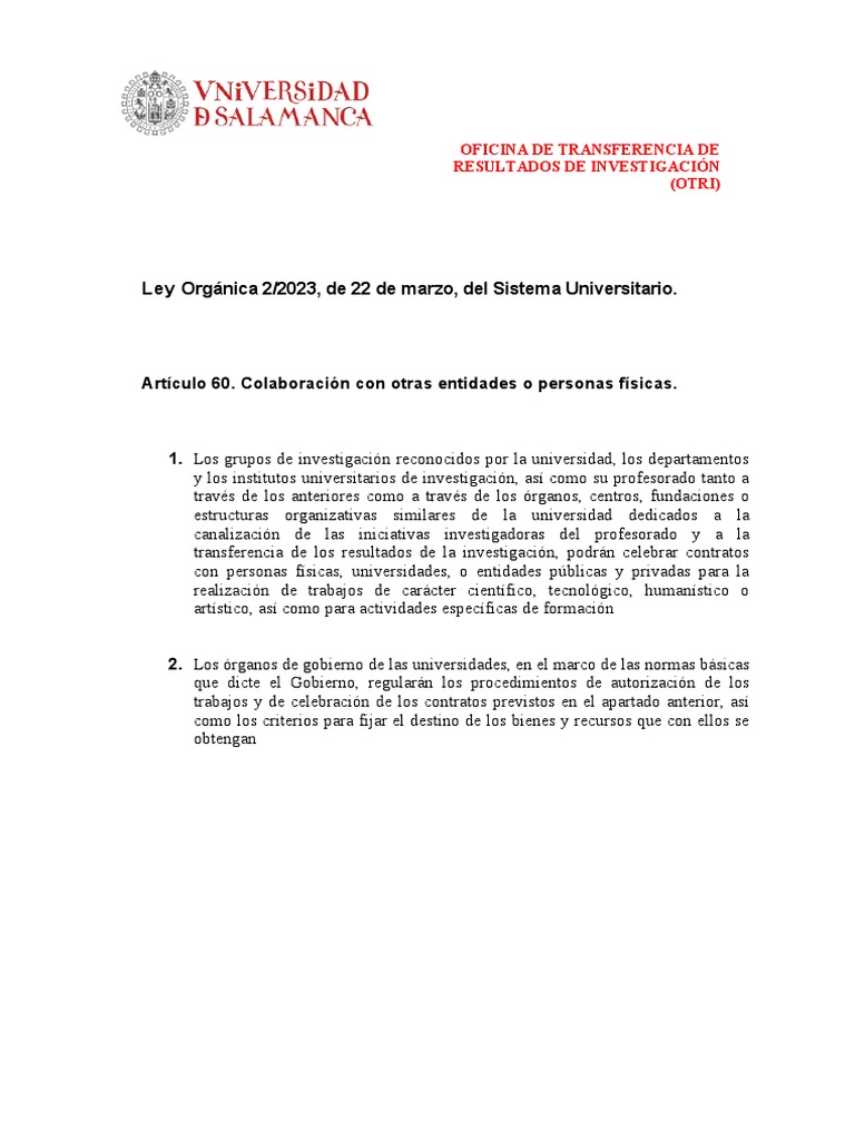 Articulo 60 LOSU | PDF
