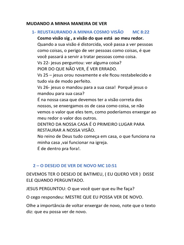 Mudando A Minha Maneira de Ver. | PDF