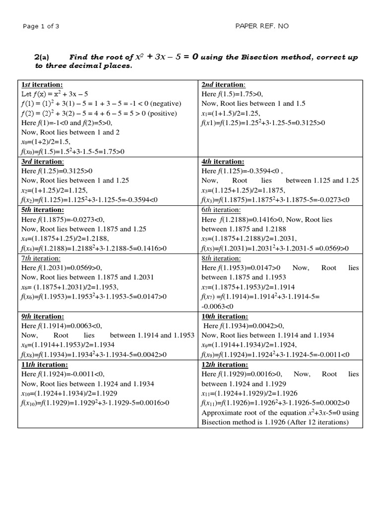 Corrected Solution To Numerical Analysis I (COSC 212) | PDF | Numerical ... Corrected Solution To Numerical Analysis I (COSC 212) | PDF | Numerical ...