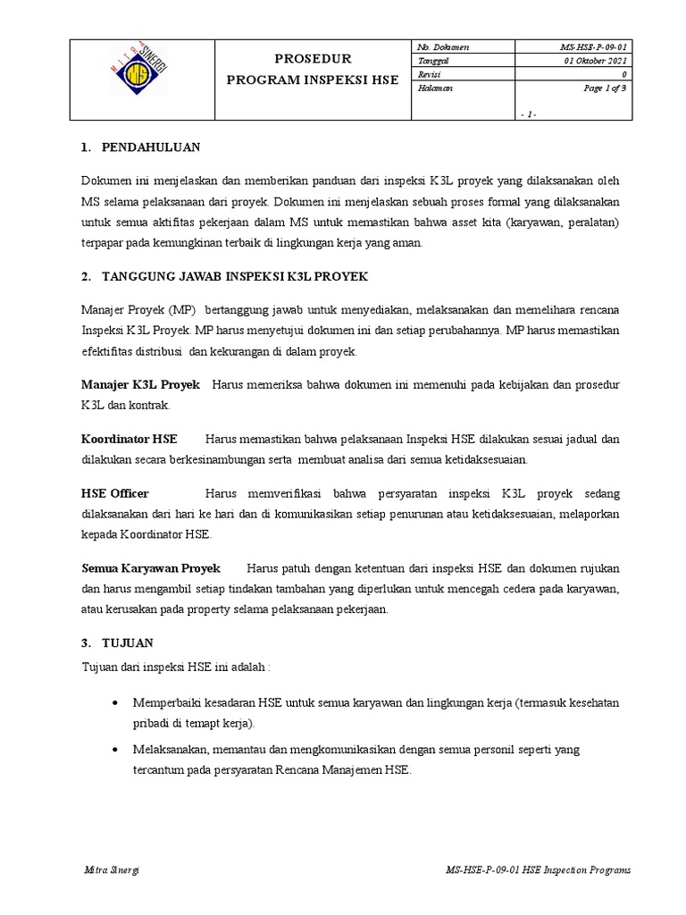 HSE Inspection Programs | PDF
