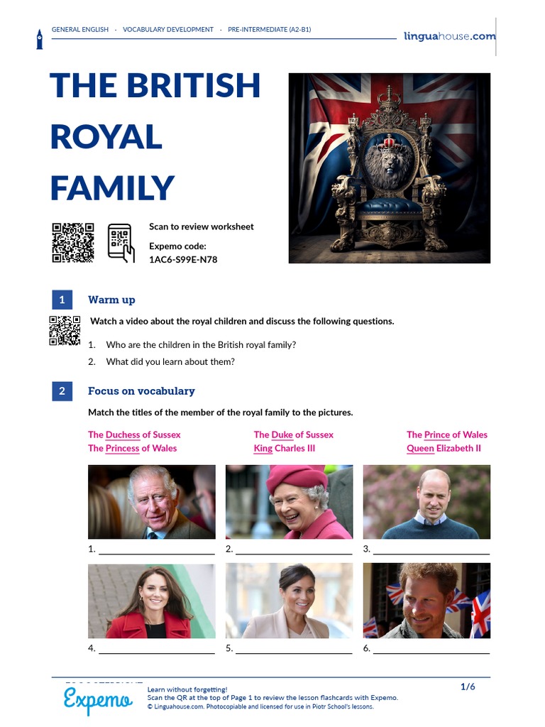 The British Royal Family British English Student | PDF