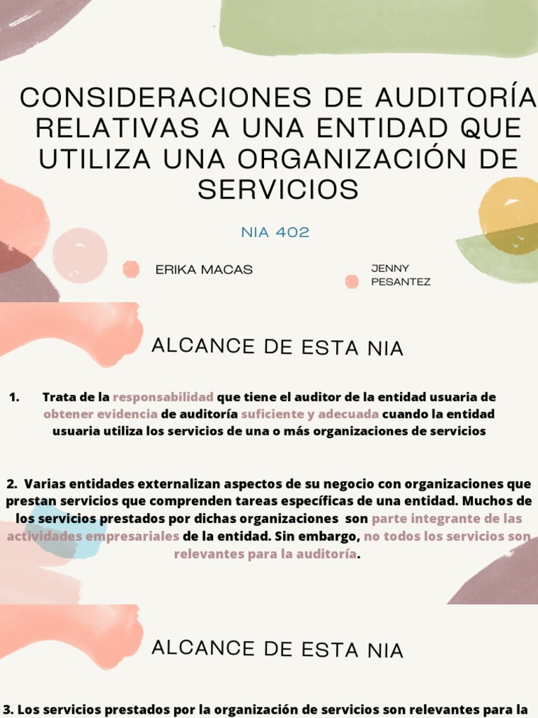NIA 402 | PDF | Auditoría | Contralor