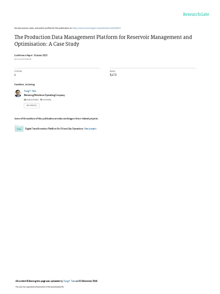 The Production Data Management Platform For Reservoir Management and ...