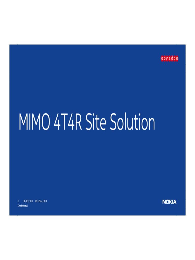 MIMO 4T4R - Site Solution - V1 | PDF | Electronic Engineering | Broadcasting