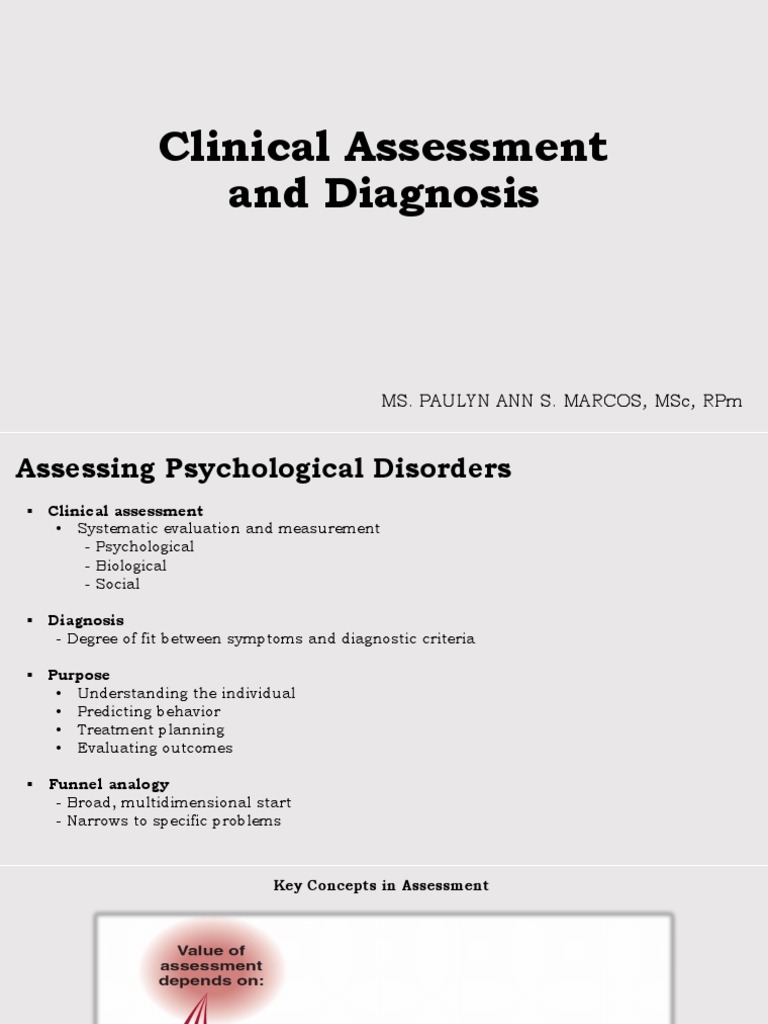 Clinical Assessment and Diagnosis | PDF
