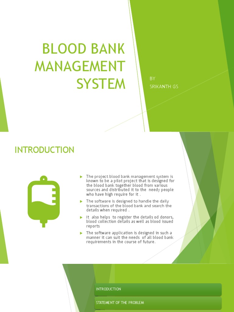 Blood Bank Management System Overview | PDF