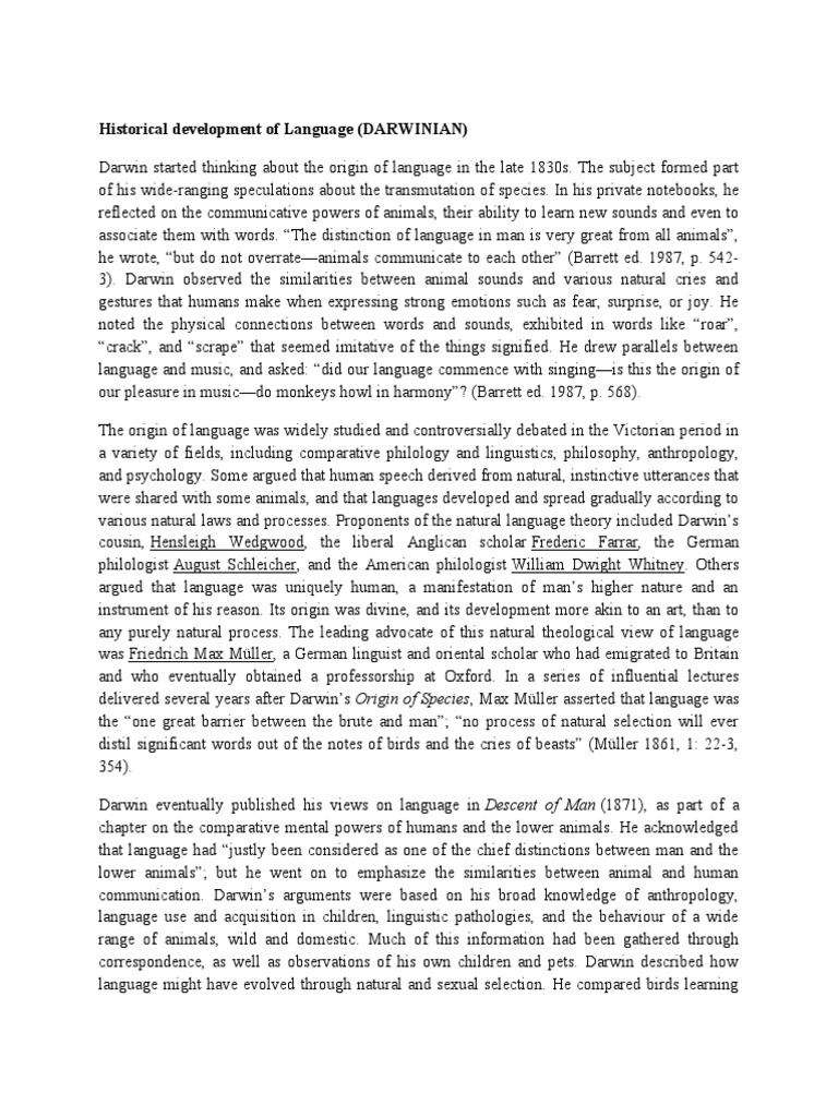 Historical Development of Language | PDF | Evolution | Homo