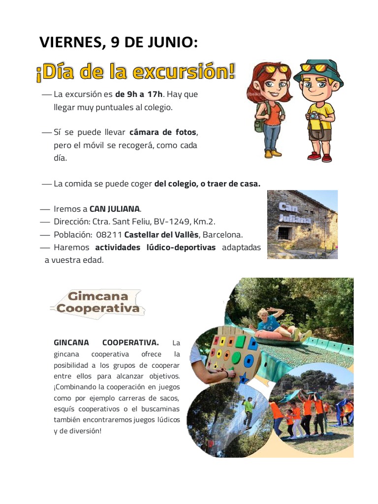 EXCURSION 3r TRIMESTRE | PDF