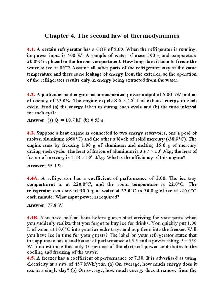 Homework | PDF | Entropy | Heat