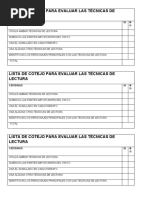 Lista de Cotejo | PDF | Lectura (proceso) | Comprensión lectora