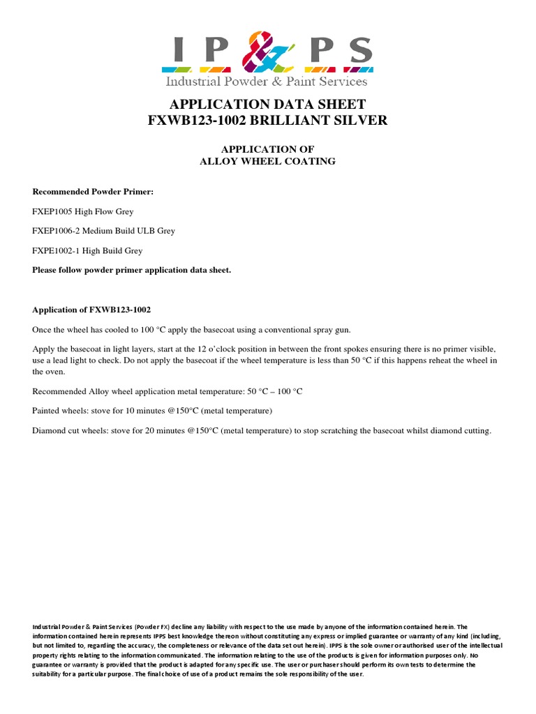 FXWB123-1002-Application-data-sheet - Brilliant Silver | PDF