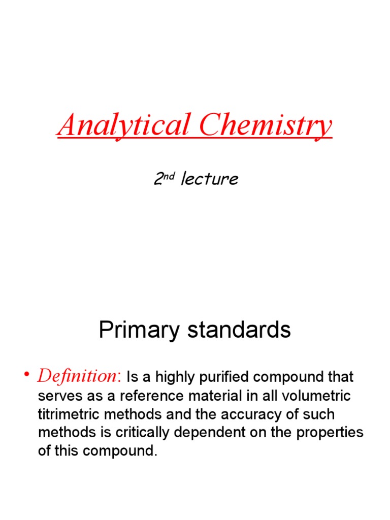 Analytical_Chemistry lecture 2 | PDF | Mole (Unit) | Concentration