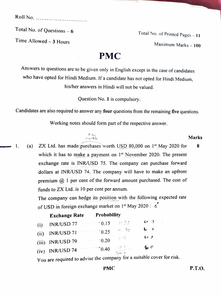 ca-final-sfm-new-icai-question-paper-nov-2020 | PDF | Bonds (Finance ...