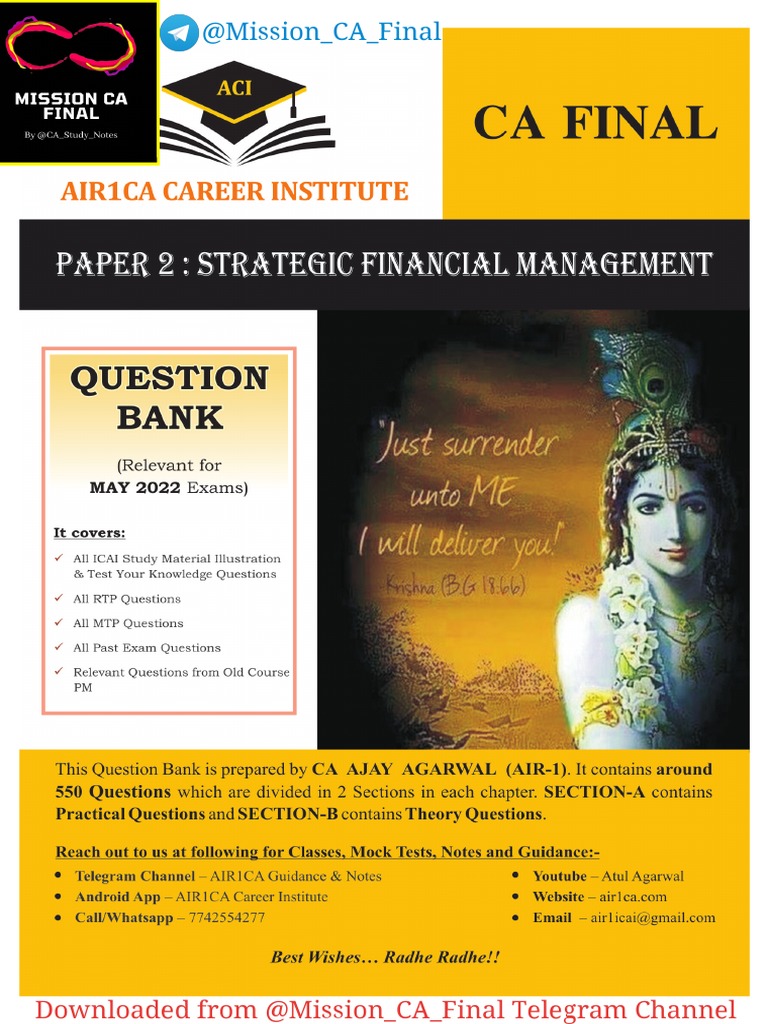 SFM Question Bank by Ajay Agarwal @mission - CA - Final | PDF | Social Science