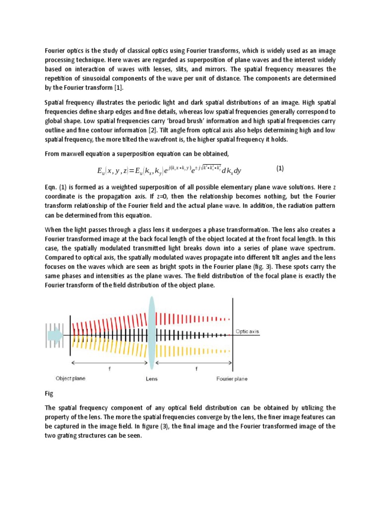 Understanding Fourier Optics and Spatial Frequency | PDF | Optics | Physics