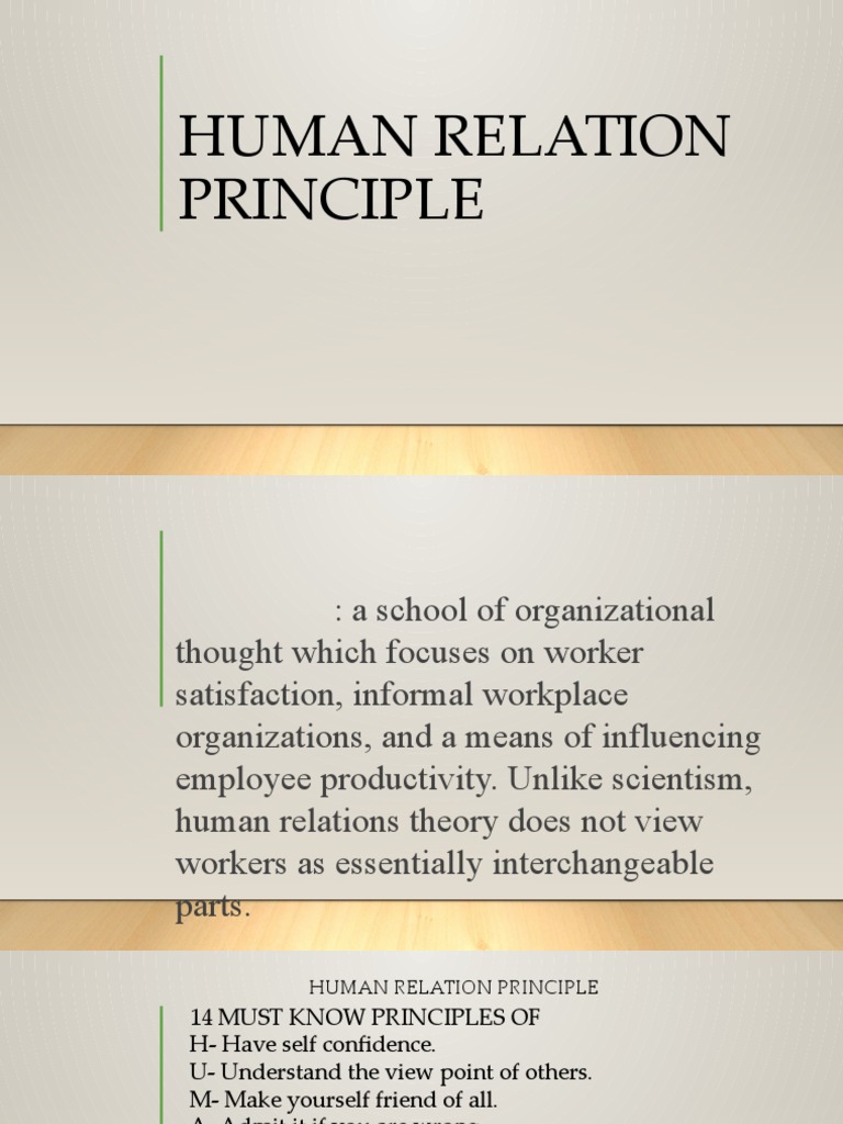 Human-relation-principle | Pdf | Communication | Goal