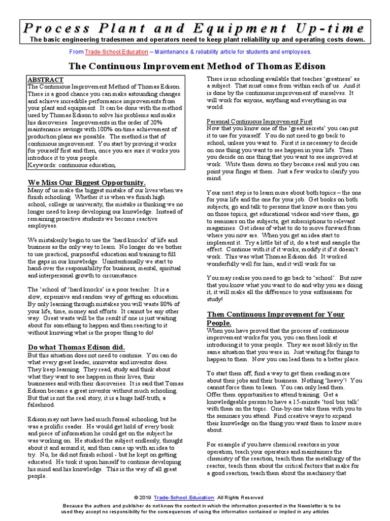 Continuous Improvement | PDF