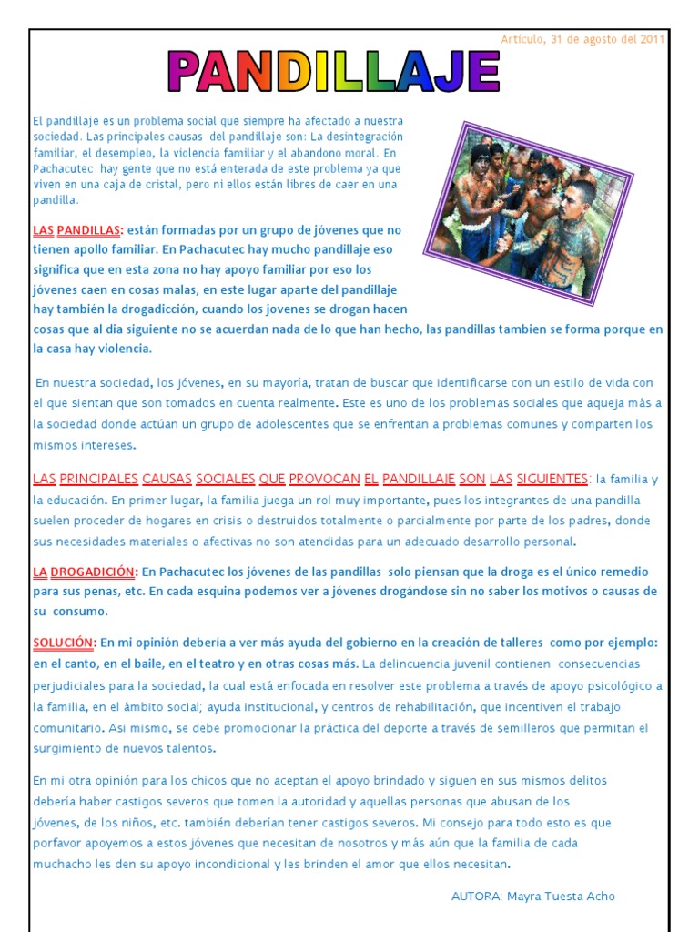 PANDILLAJE | PDF | Juventud | La dependencia de sustancias