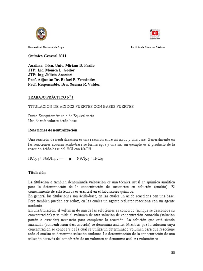 Titulacion 1 | PDF | Valoración | Química