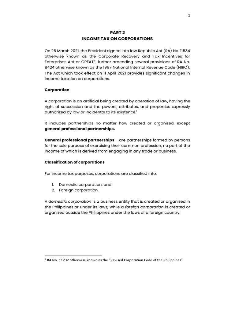 Module 2 Income Taxation On Corporations | PDF | Finance & Money Management