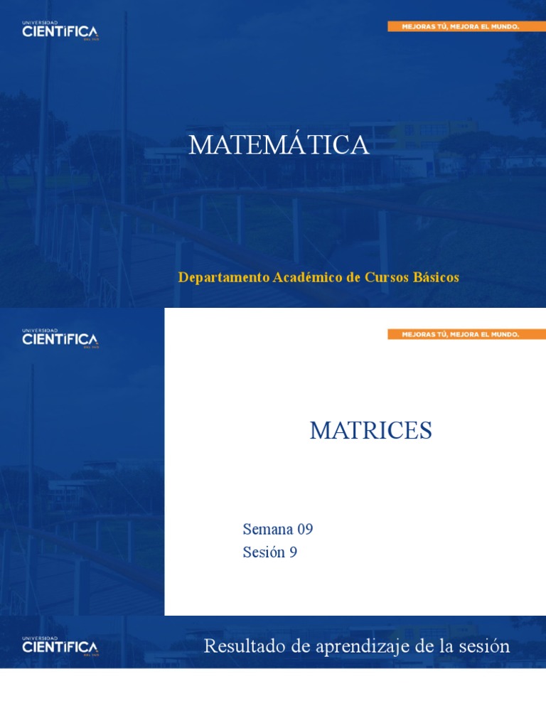 Matemática Sem-09 Sesión-09 2023-1 Operaciones Con Matrices | PDF | Matriz (Matemáticas ...