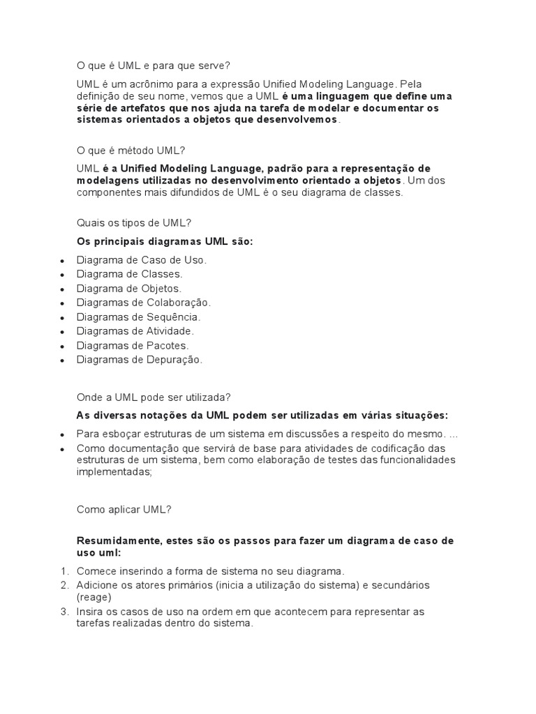 O Que É UML e para Que Serve | PDF